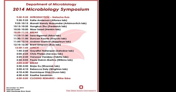 Microbiology Department Symposium | Department of Microbiology
